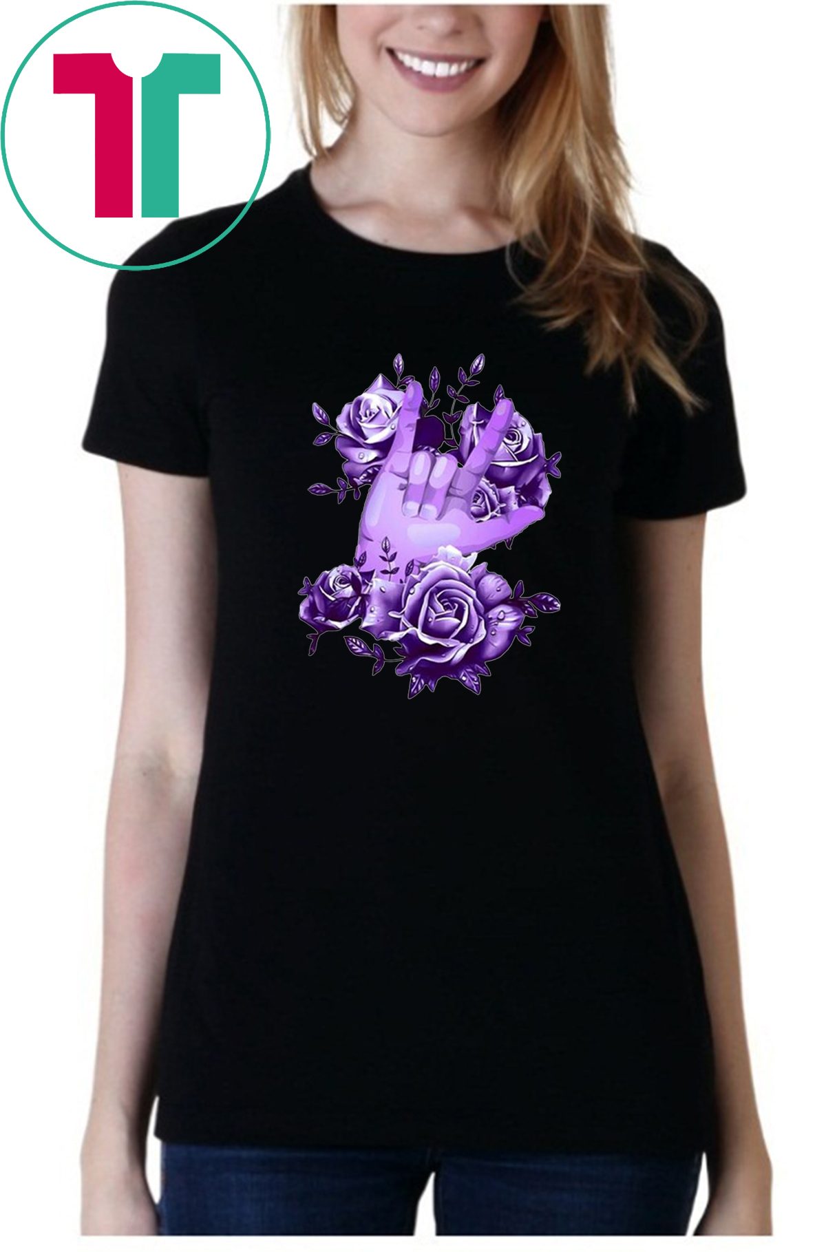 Sign language rose purple Shirt - Shirts owl