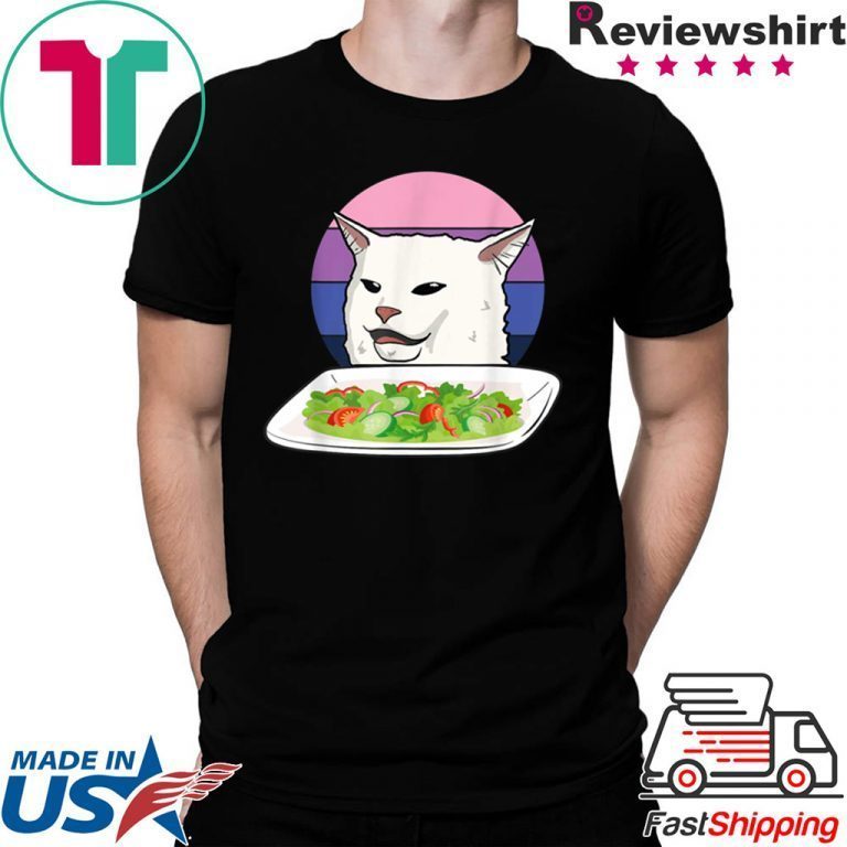 Angry women yelling at confused cat at dinner table meme Unisex Shirt ...