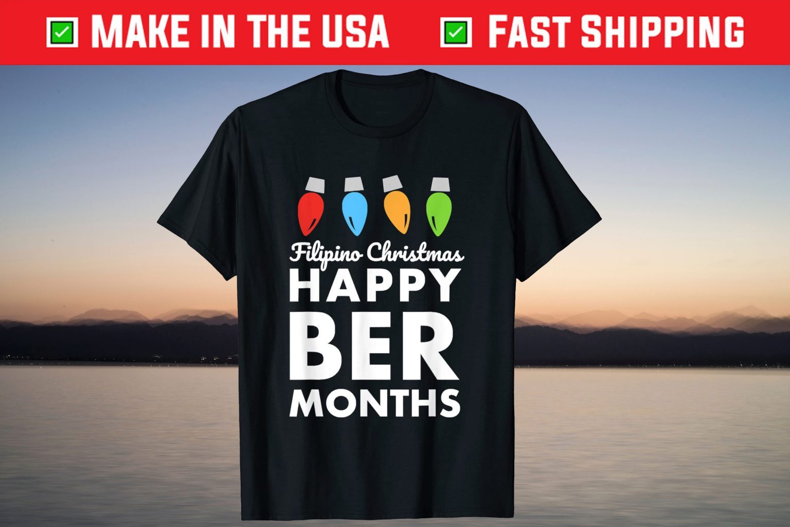 Filipino Christmas - Happy Ber Months Festive Holiday Season T-Shirt ...