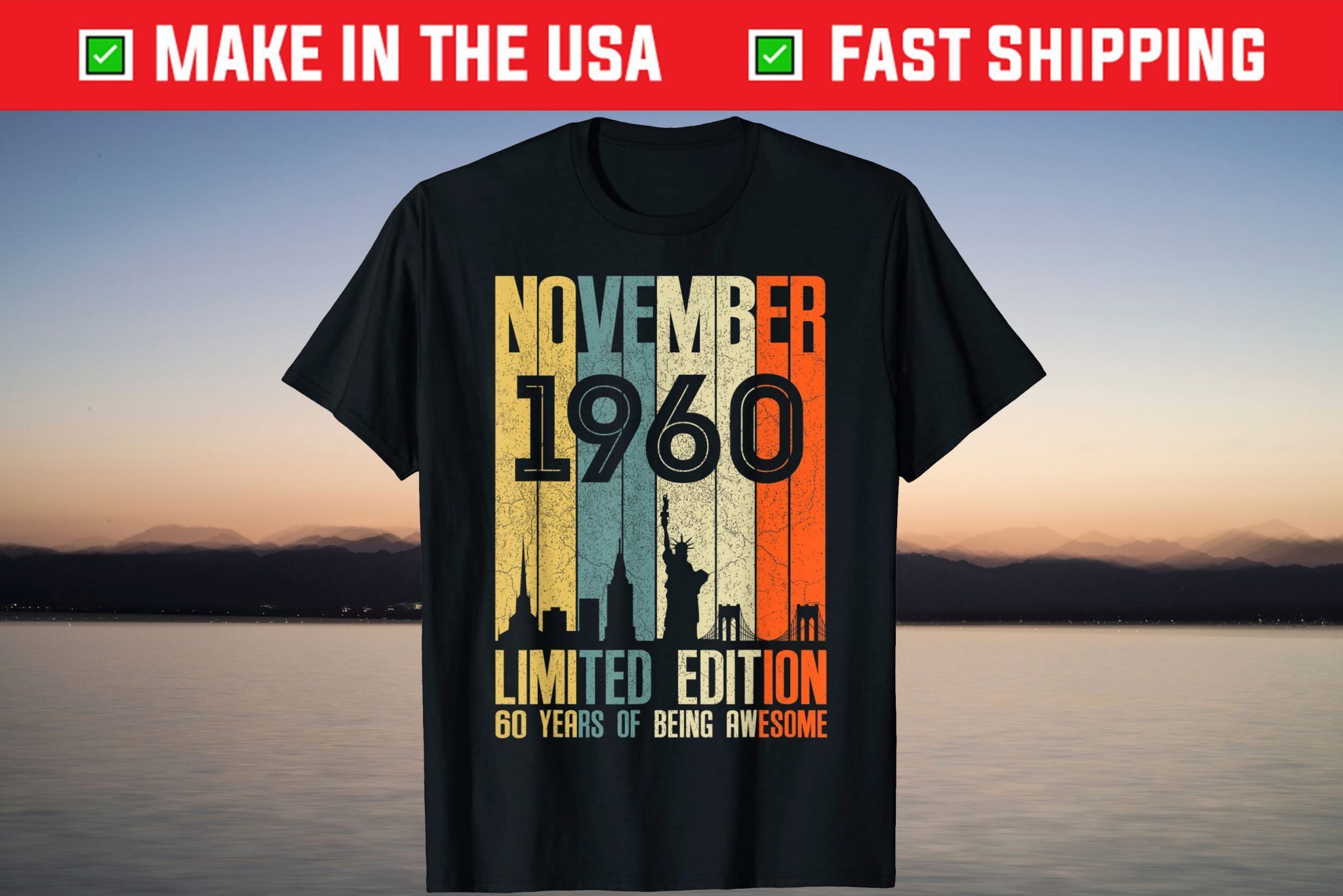 November 1960 T 60 Year Old Shirt 1960 Birthday T-Shirt - Shirts owl
