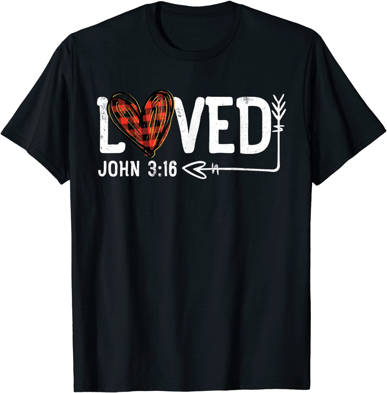 Loved John 3:16 Red Plaid Heart Christian Valentines Day Unisex Shirt ...