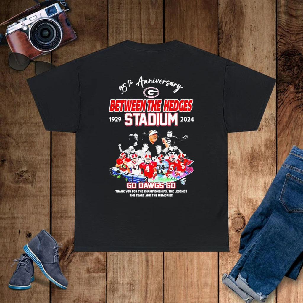 Georgia Bulldogs 95th anniversary between the hedges stadium 1929-2024 ...