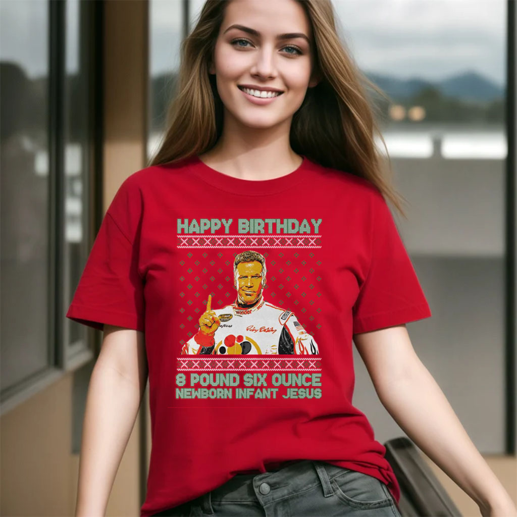 Happy Birthday Infant Jesus Tacky 8 Pound Six Ounce Sweater Shirt ...