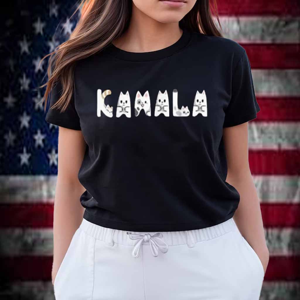 Kamala Harris Cat Lettering Positive Funny 2024 T-Shirts