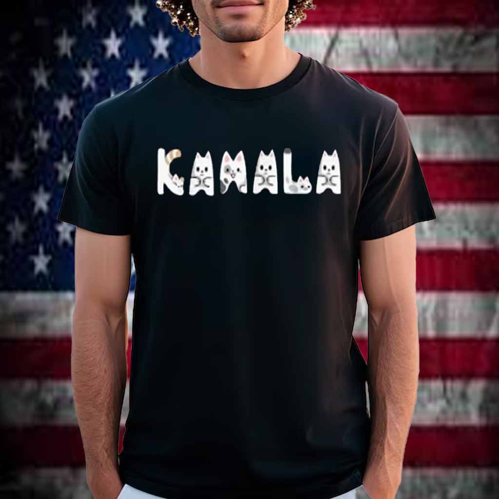 Kamala Harris Cat Lettering Positive Funny 2024 T-Shirts