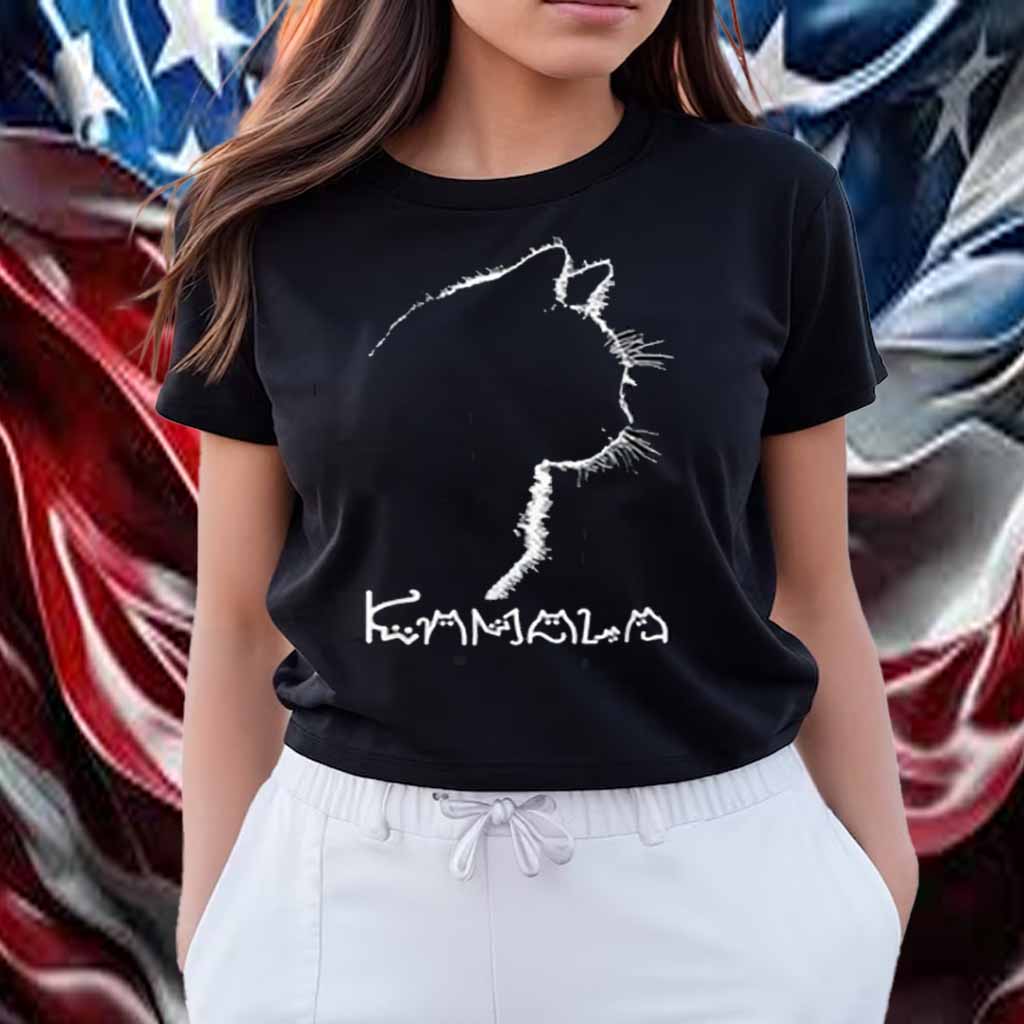 Kamala Harris Cat Lettering Positive Funny Cat 2024 T-Shirt