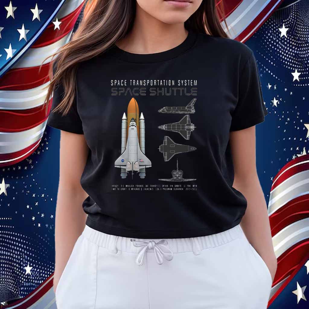 SpaceX Space Shuttle Atlantis Schematic Adult Shirt